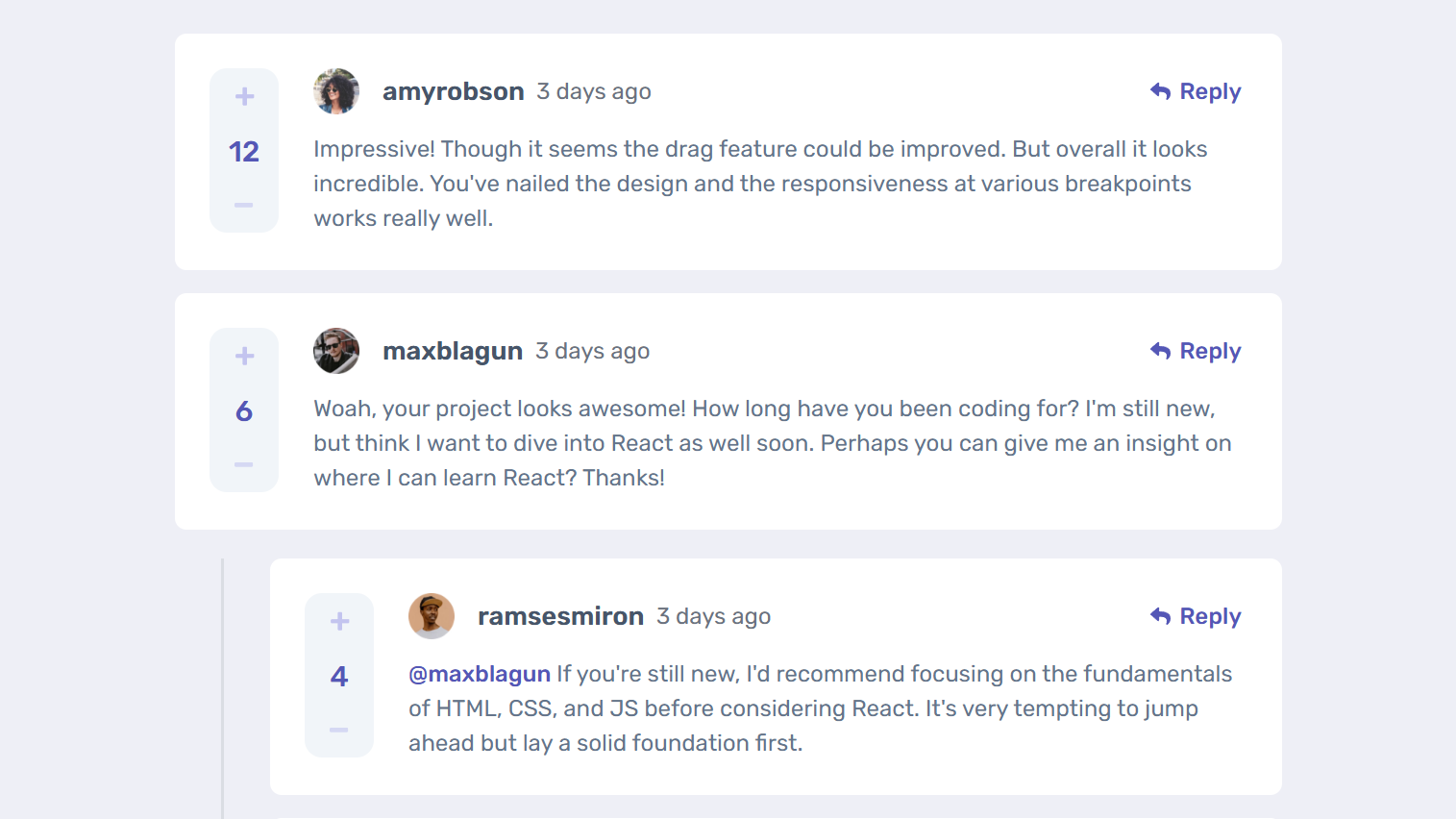 Interactive Comments Section Solution Frontend Mentor Junayed Akbor